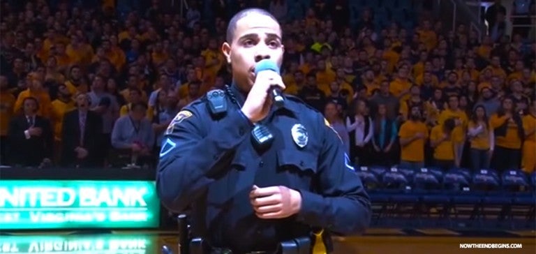 Police Officer Working Event Steps In To Sing National Anthem When ...