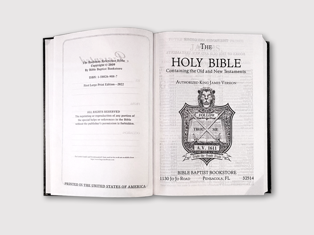 Large Print Hardcover Ruckman Reference Bible • Now The End Begins