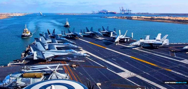 The US Aircraft Carrier Dwight D. Eisenhower And Its Strike Group, As ...